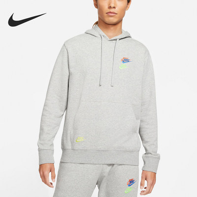 Nike/耐克正品秋季新款男士刺绣印花运动连帽卫衣DD4667-063