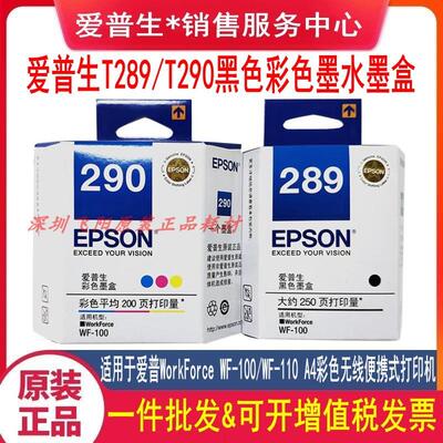 原装爱普生T289黑色墨盒T290彩色墨盒WF100 WF110 打印机墨水墨盒