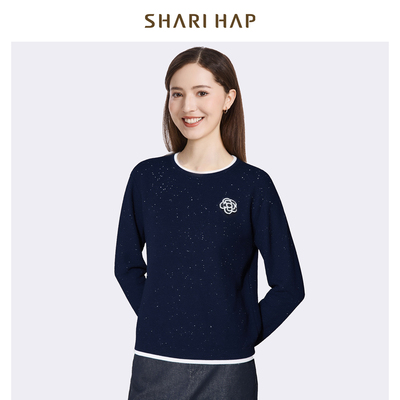 【山茶花】SHARI HAP假两件针织套头衫洋气百搭秋冬打底衫