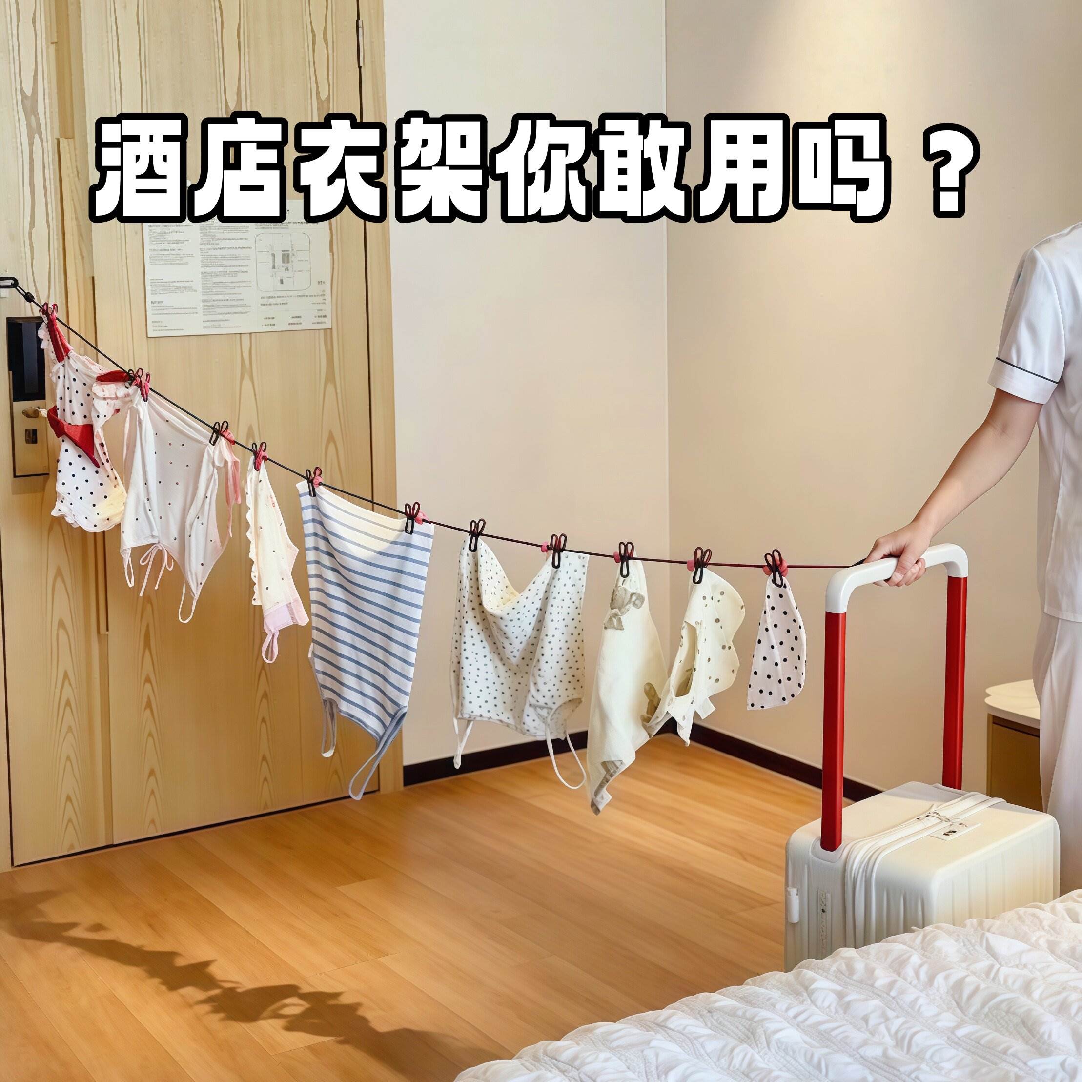 旅行便携晾衣绳酒店晾衣服神器旅游出差挂衣绳弹力带夹子便携衣架
