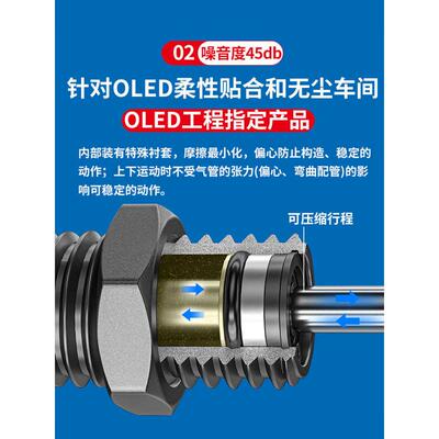 低摩擦内伸缩缓冲金具吸盘杆VP-CLF-10-M10/M14防回转真空吸嘴杆