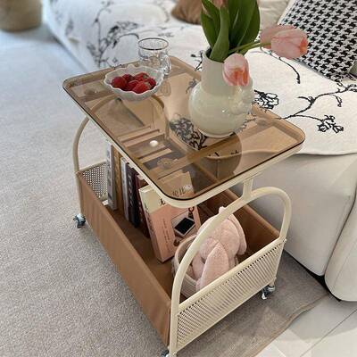 客移动沙发几轻奢感多功能HCE茶几小桌边子边桌厅奶风创意推油车