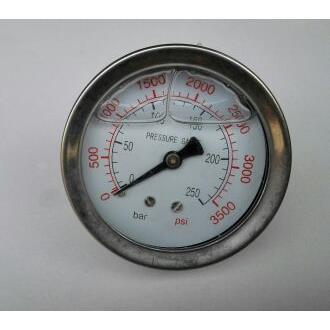 轴向耐震压力表 直径50mm 压力0-250bar 3500psi yn-50z ZG1/4