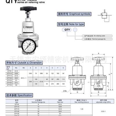 QTY-50空气减压阀QTY-8 QTY-10 QTY-15 QTY-20 QTY-25 QTY-40