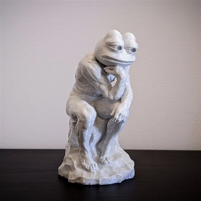 The Feeler Pepe Statue 佩佩青蛙思想O家冥想雕像树脂工艺品摆件