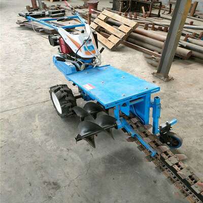 硬质冻土双链条开沟机小型农用柴油培土机手扶重型微耕机