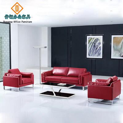 真西皮商务沙发休闲创意转角组合接待客厅东莞办公家具