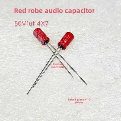 10个 全新原装红袍 50V1uf50v47uf 发烧功放音频电解电容器