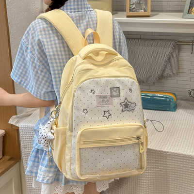 日系少女休闲背包高颜值初高中学生书包大容量韩版学院风双肩包
