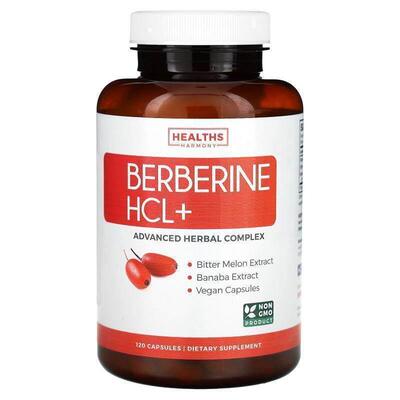 Healths Harmony,Berberine HCl+, 120 Capsules
