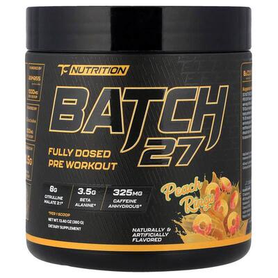 TC Nutrition,Batch 27, Fully Dosed Pre Workout, Peach Rings,
