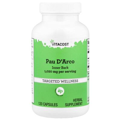 Vitacost,Pau D'Arco Inner Bark, 120 Capsules (510 mg per Cap