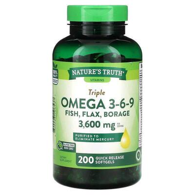 Nature's Truth,Vitamins, Triple Omega 3-6-9, Fish, Flax, Bor