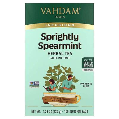 Vahdam Teas,Infusions, Herbal Tea, Sprightly Spearmint, Caff