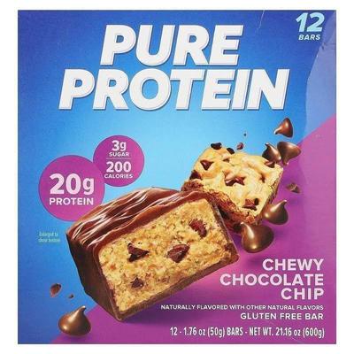 纯蛋白,Gluten Free Bar, Chewy Chocolate Chip, 12 Bars, 1.76