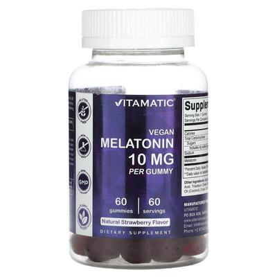 Vitamatic,全素褪黑荷尔蒙，天然草莓味，10 毫克，60 粒软糖