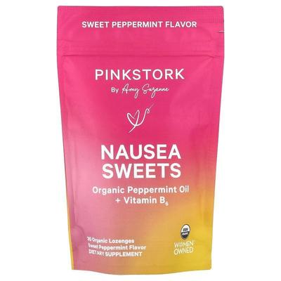 Pink Stork,Nausea Sweets，甜薄荷，30 粒有机锭剂