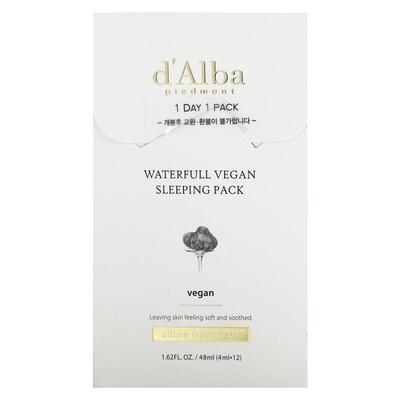d'Alba,全水全素睡眠支持包，12 包，每包 0.13 液量盎司（4 毫升
