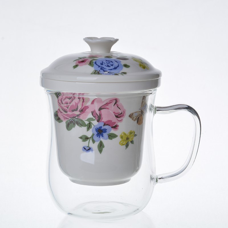 花茶杯子玻璃陶瓷过o滤带盖加厚泡茶具办公柠檬杯套杯礼品马克杯