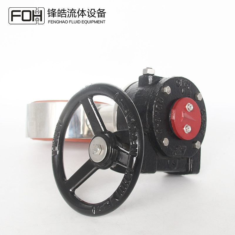 卫生级对夹蝶阀 D371X-1v6P不锈钢蜗轮手动304蜗轮驱动对压式抛光