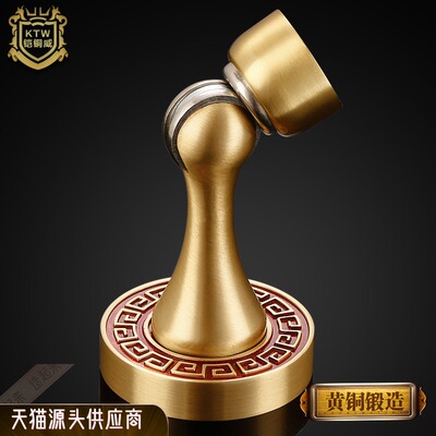 装甲铜动力黄铜图案门吸力门触摸卧室实木门吸力门M阻力中国铜墙