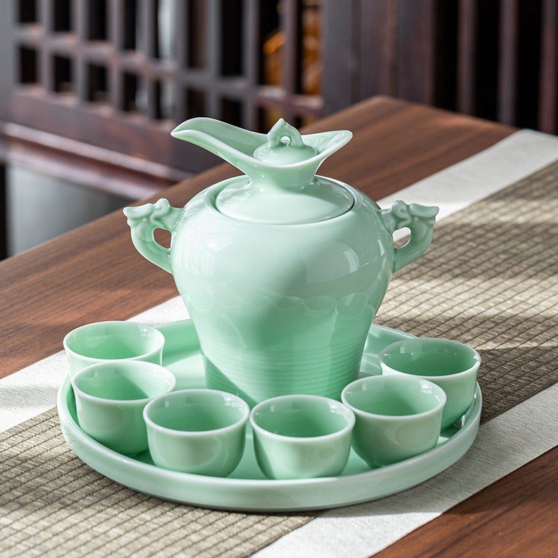 陶瓷家用电温酒壶黄酒加热烫酒器暖酒壶白酒酒杯高档酒具套装