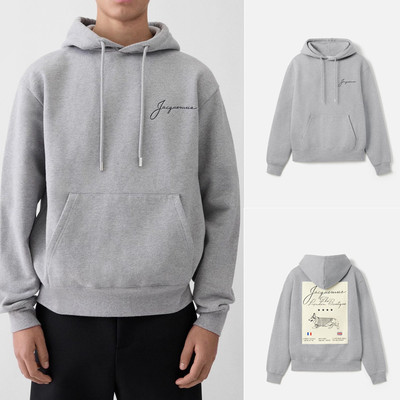 Jacquemus男士长袖连帽卫衣美式宽松休闲套头衫简约风时尚潮流