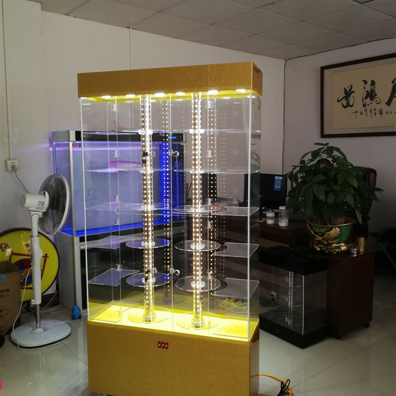 有机玻璃旋转化妆k品展示柜手机数码产品柜亚克力精品眼睛展示柜