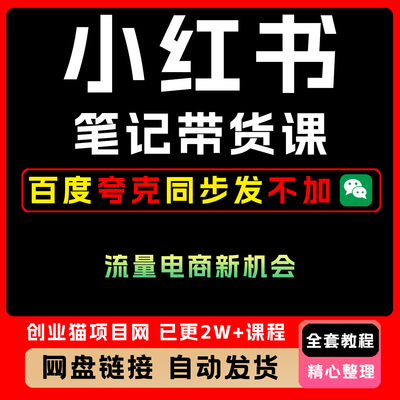 2025小红薯笔记带货课流量电商新机会教程黑科技视频课程副业项目