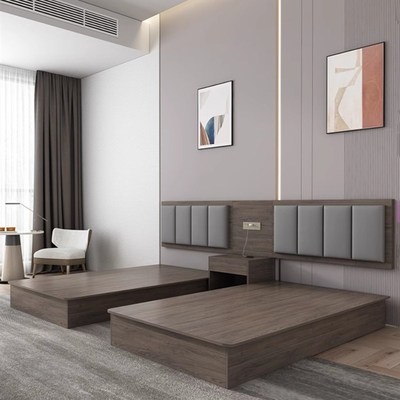 酒店家俱标间全套宾馆床旅馆客房床酒店专用双人床公寓民宿床定制