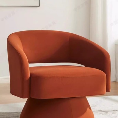 北欧布艺单人沙发椅意式轻奢售楼处会客休闲洽谈椅酒店设计师单椅