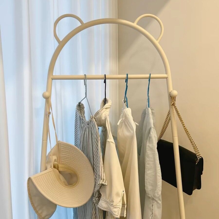 卧室落地挂衣架家用转角儿童衣帽架拐角室内角落衣服收纳架晾衣架