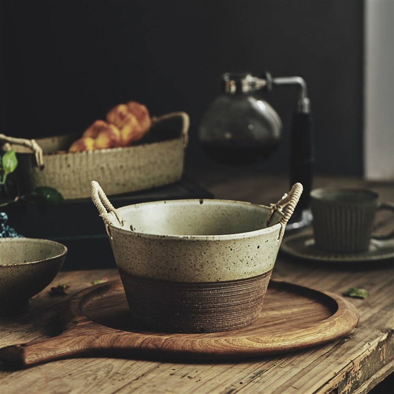 日式复古做旧大号面碗粗陶土碗农家特色餐具排骨S汤碗花甲粉丝大