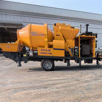 混凝土搅拌泵机农村自建房泵送混泥土搅拌泵送一体拖泵搅拌泵