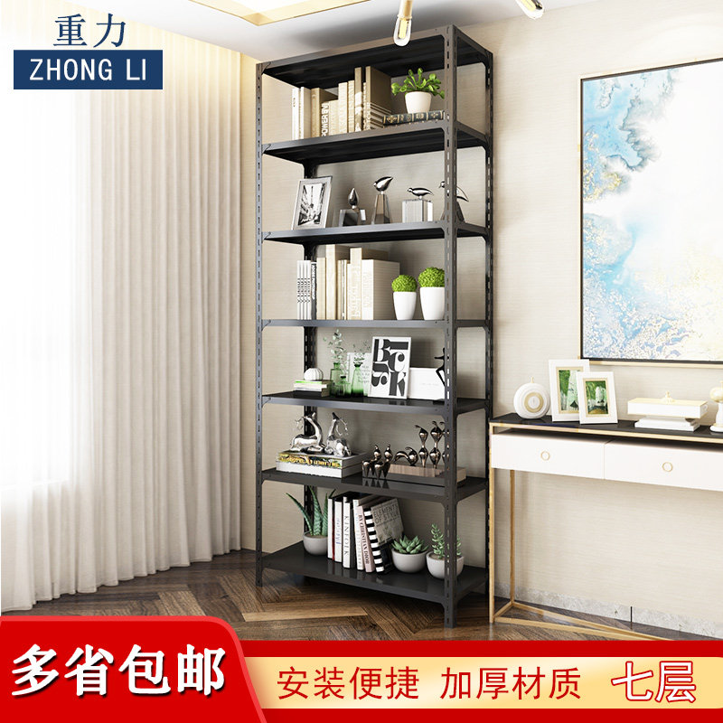 黑色家用a仓储仓库角钢货架多层厨房阳台车库置物架展示储物铁架