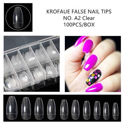 好货1 Box 100pcs Fake Nails Transparent False French Nail Ti