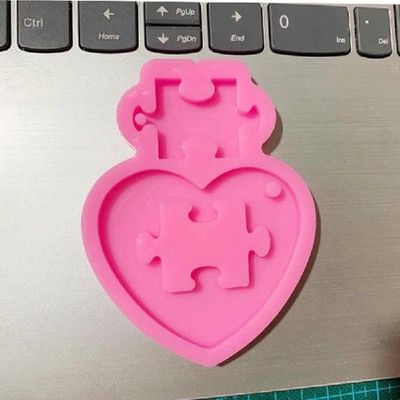 DIY Autistic Love Puzzle Pendant Keychain Silicone Mold