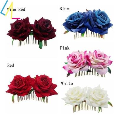 Romantic Rose Flower Hair Purple Clip Accessories hairbands