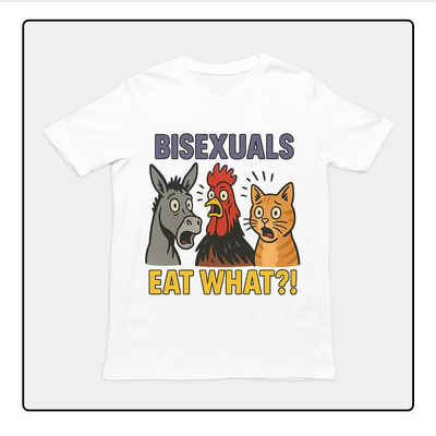 EAT WHAT  FUNNY T-SHIRT吃什么美式休闲短袖T恤男女上衣圆领2026