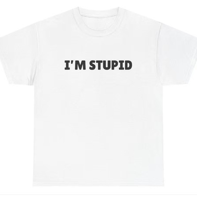 美式 I'M STUPID 简约美式短句日常休闲宽松圆领短袖 T 恤男2026