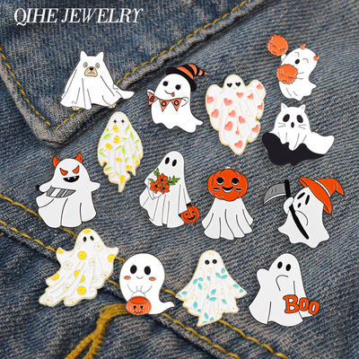 极速Halloween Ghost Enamel Pin Punk Pumpkin Horror Spider Go