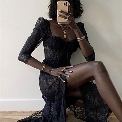 极速Yiallen 2022 Y2k Fashion Party Vacation Beach Sexy Black