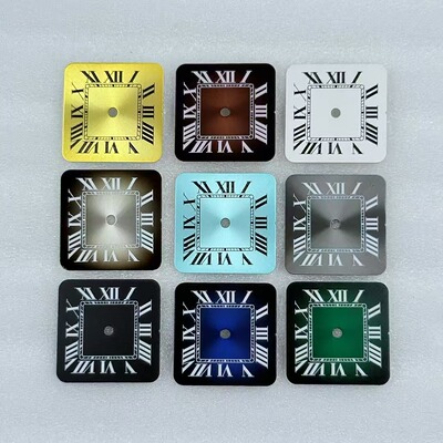 YI20表盘方形罗马表盘 字面直径19*19mm改装手表配件