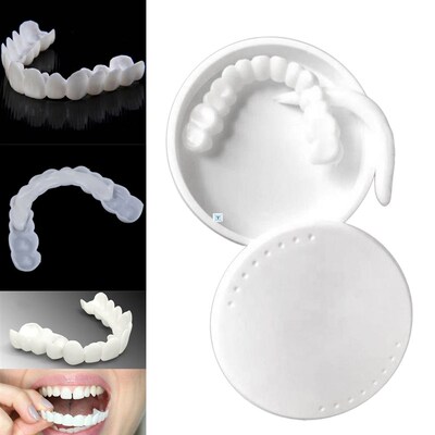 Silicone Upper Lower False Teeth Veneers Dentures Fake