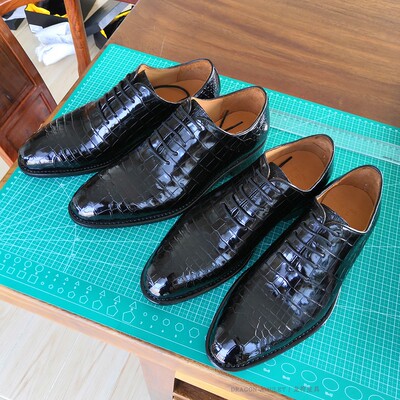 鳄鱼皮泰国商务风固特异正装鞋