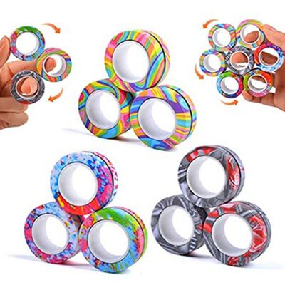 极速Hot 3PCS Magnetic Spinne Fidget Ring Spinner Magnet Fidg