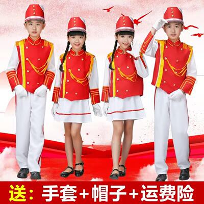 儿童鼓号队服装仪仗队升旗手中