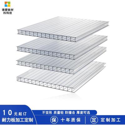 PC板厂家直销聚碳酸酯雨棚透明采光板遮阳PC8mm10mm12mm阳光板