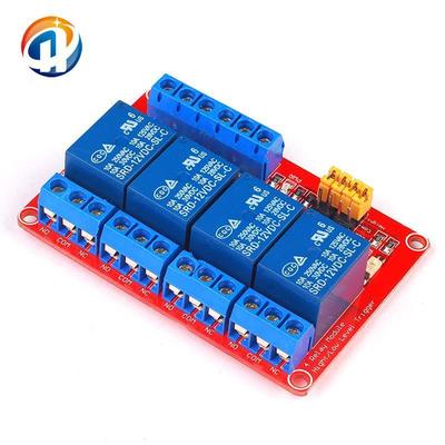 4路继电器模块 带光耦隔离 12V 支持高低电平触发 四路继电器模块