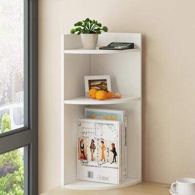 转角书架桌面置物架床上三角柜北欧宿舍小书柜床角扇形墙角收mmm^